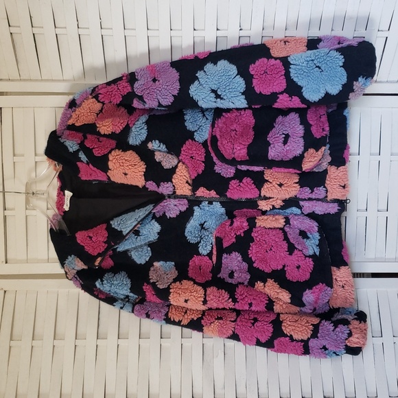 BiBi | Jackets & Coats | Bibi Floral Chenille Full Zip Puffer Jacket ...